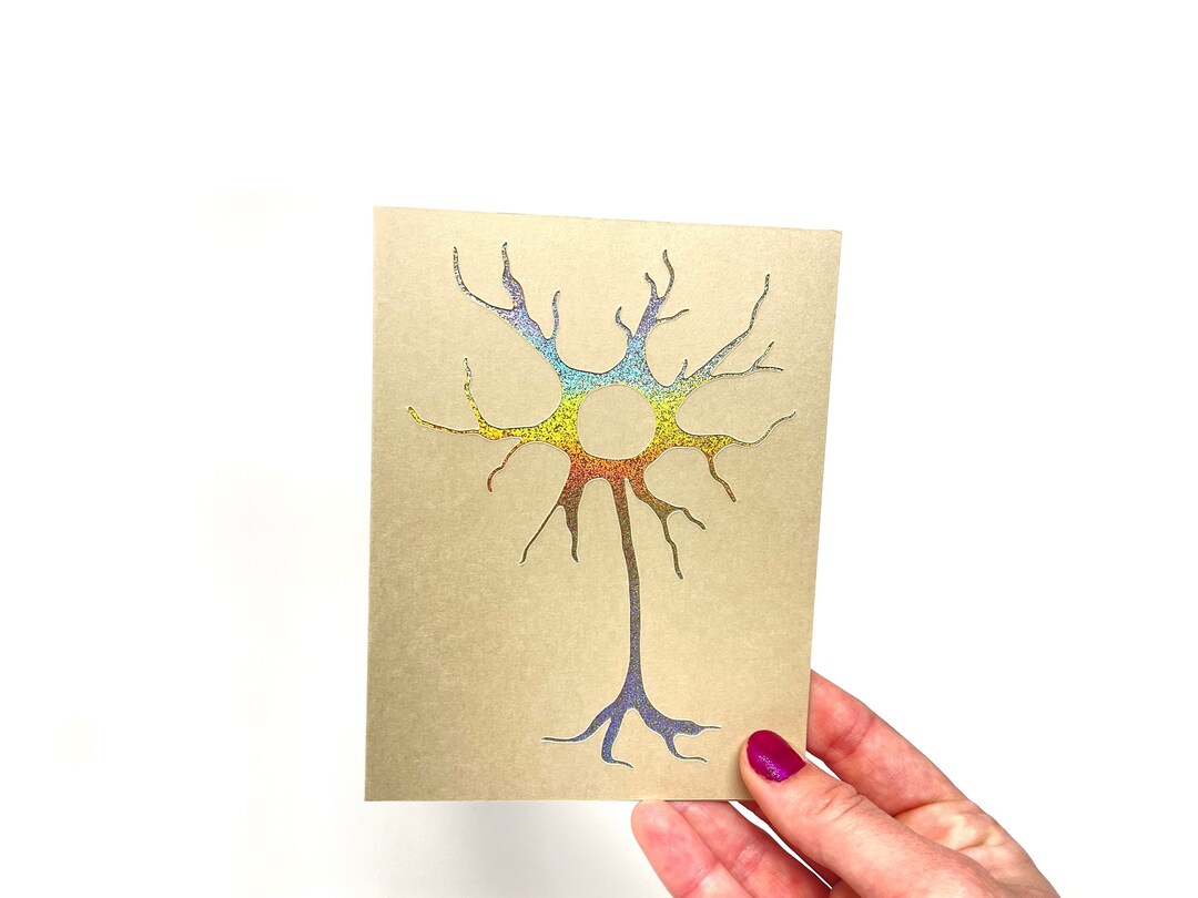 Neuron Handmade Greeting Card // Neurobiology, Brain Science Card ...