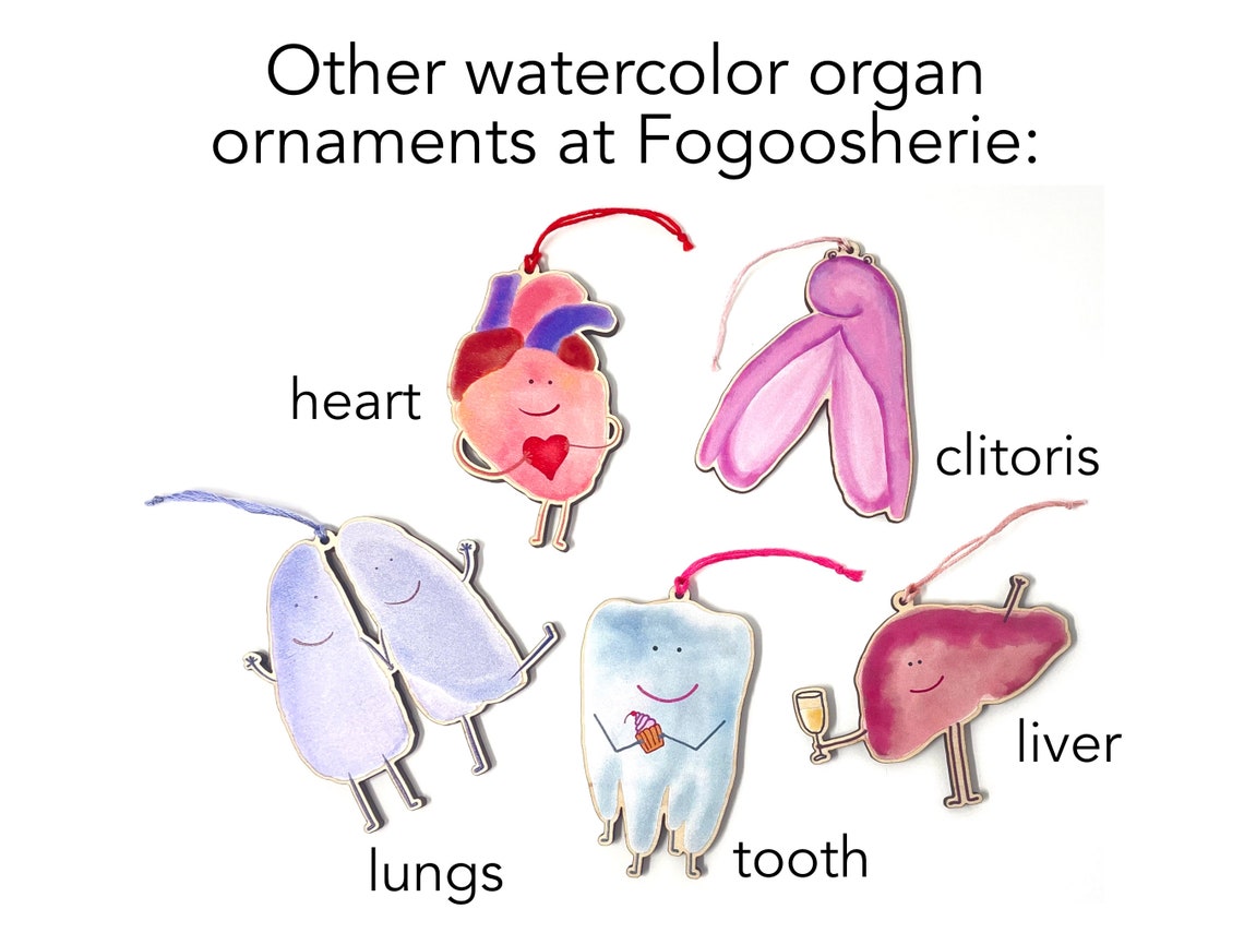 Cute Lungs Friends Wooden Ornament // Cute Anatomy Gift for a Doctor ...