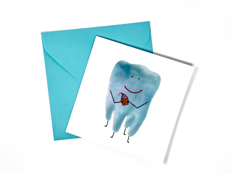 Cute Tooth Greeting Card for a Dentist - Etsy