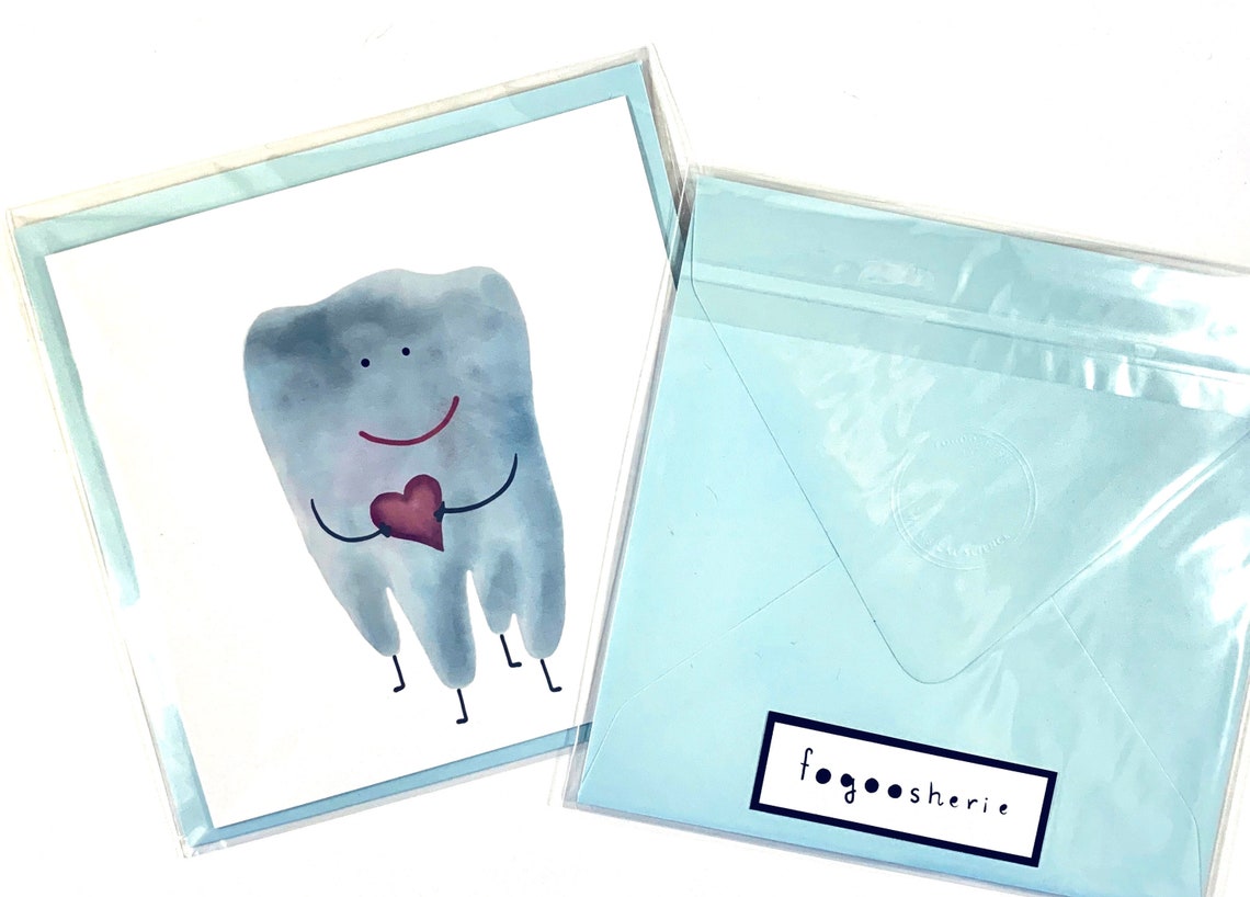 Cute Tooth Greeting Card for a Dentist - Etsy