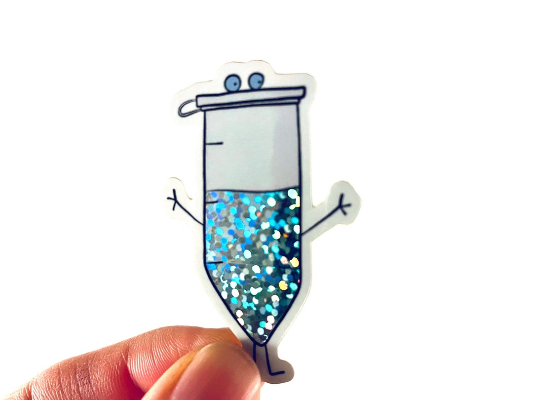 Cute PCR Tube Glitter Sticker // Cute Wet Lab Equipment // Gift for a ...