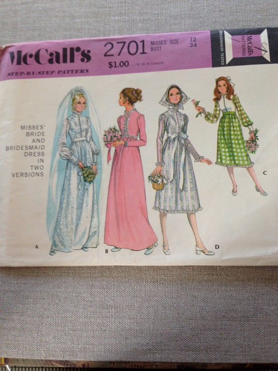 Mccall's Pattern 2701 From 1970 Bridal - Etsy