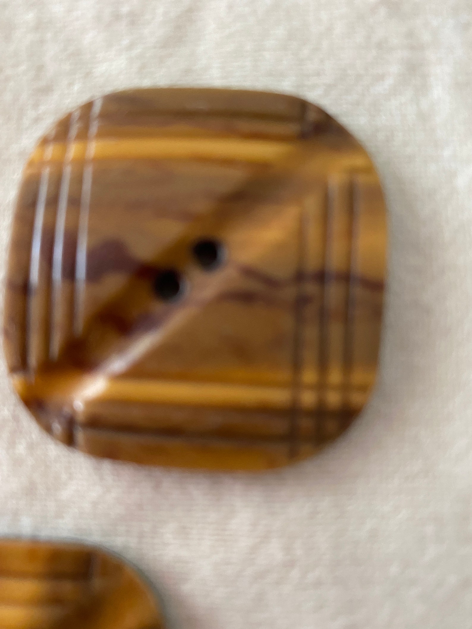 Pair of Square Celluloid Buttons Art Deco 1930s Grooved - Etsy