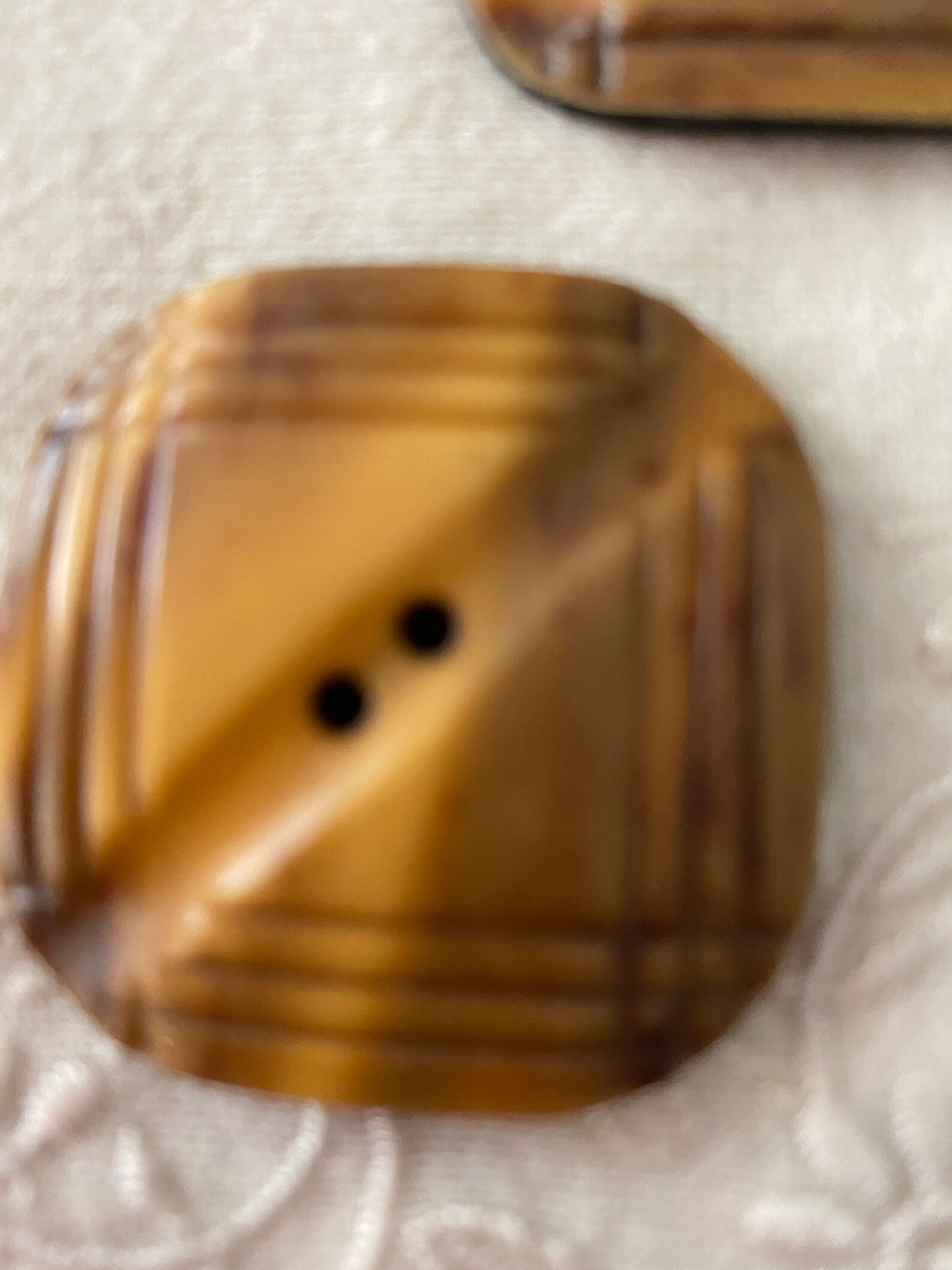 Pair of Square Celluloid Buttons Art Deco 1930s Grooved - Etsy