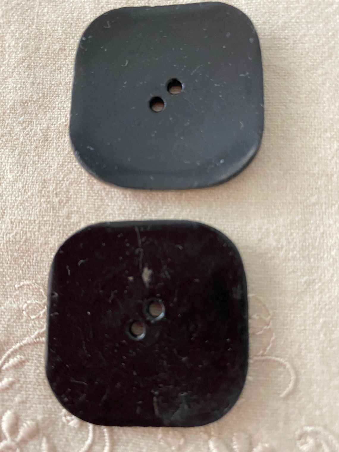 Pair of Square Celluloid Buttons Art Deco 1930s Grooved - Etsy