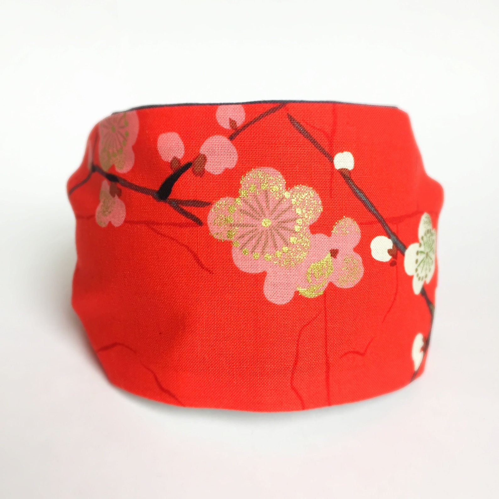 Red Headband Cherry Blossom Pink Sakura Japanese Hair - Etsy
