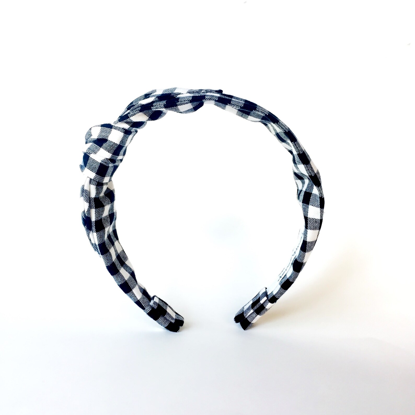Black & White Gingham Headband Narrow Headbands for Women Side - Etsy