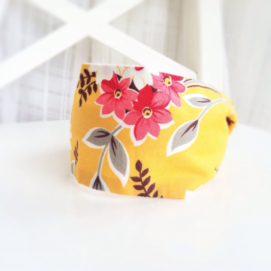 Headband With Flowers - Cotton Fabric - Wide Headband for Women ...