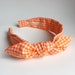 Retro Headbands for Women Orange Gingham Headband Women's Fabric ...