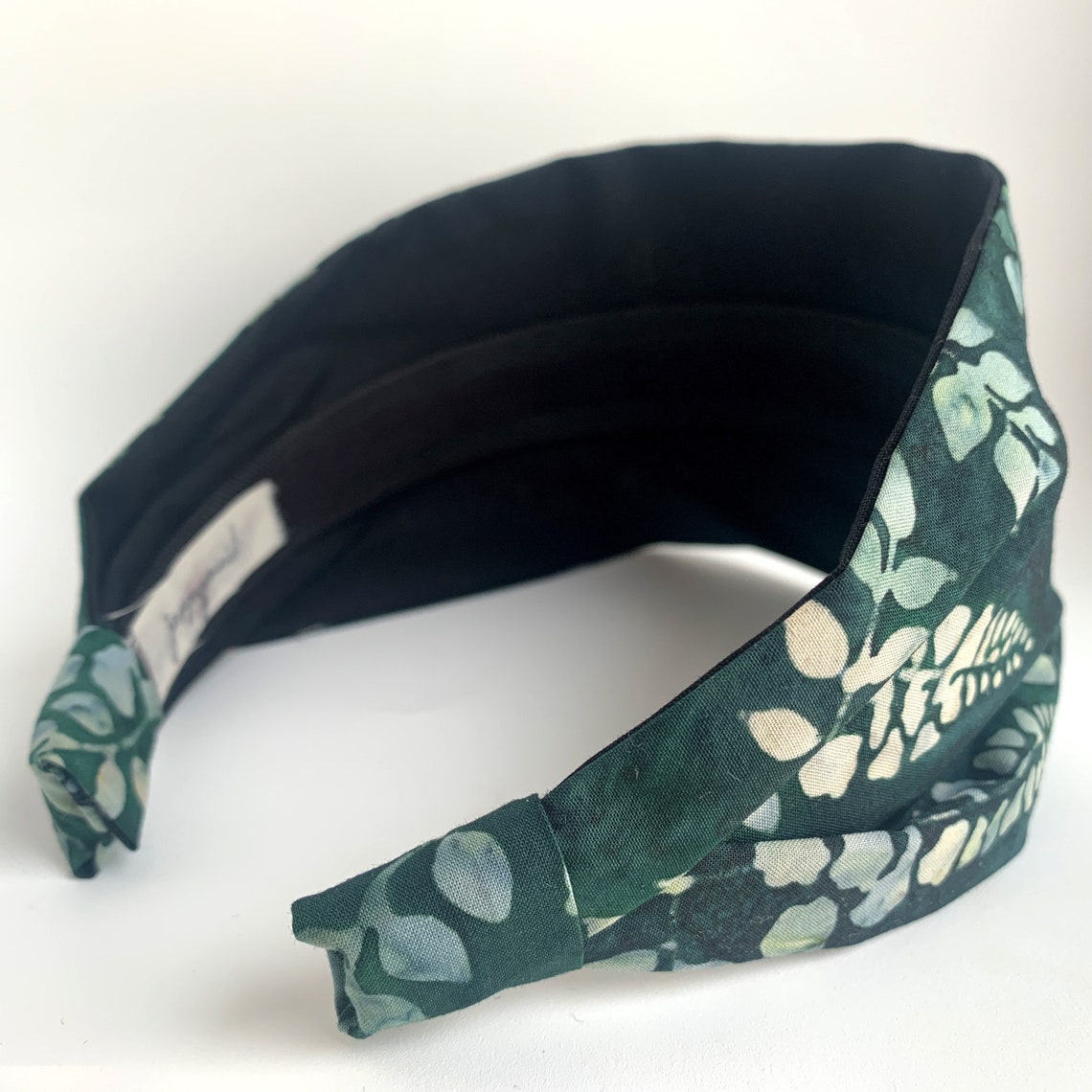 Headbands for Women : Green Leaf Hand Dyed Cotton Batik . 3.25” Wide ...
