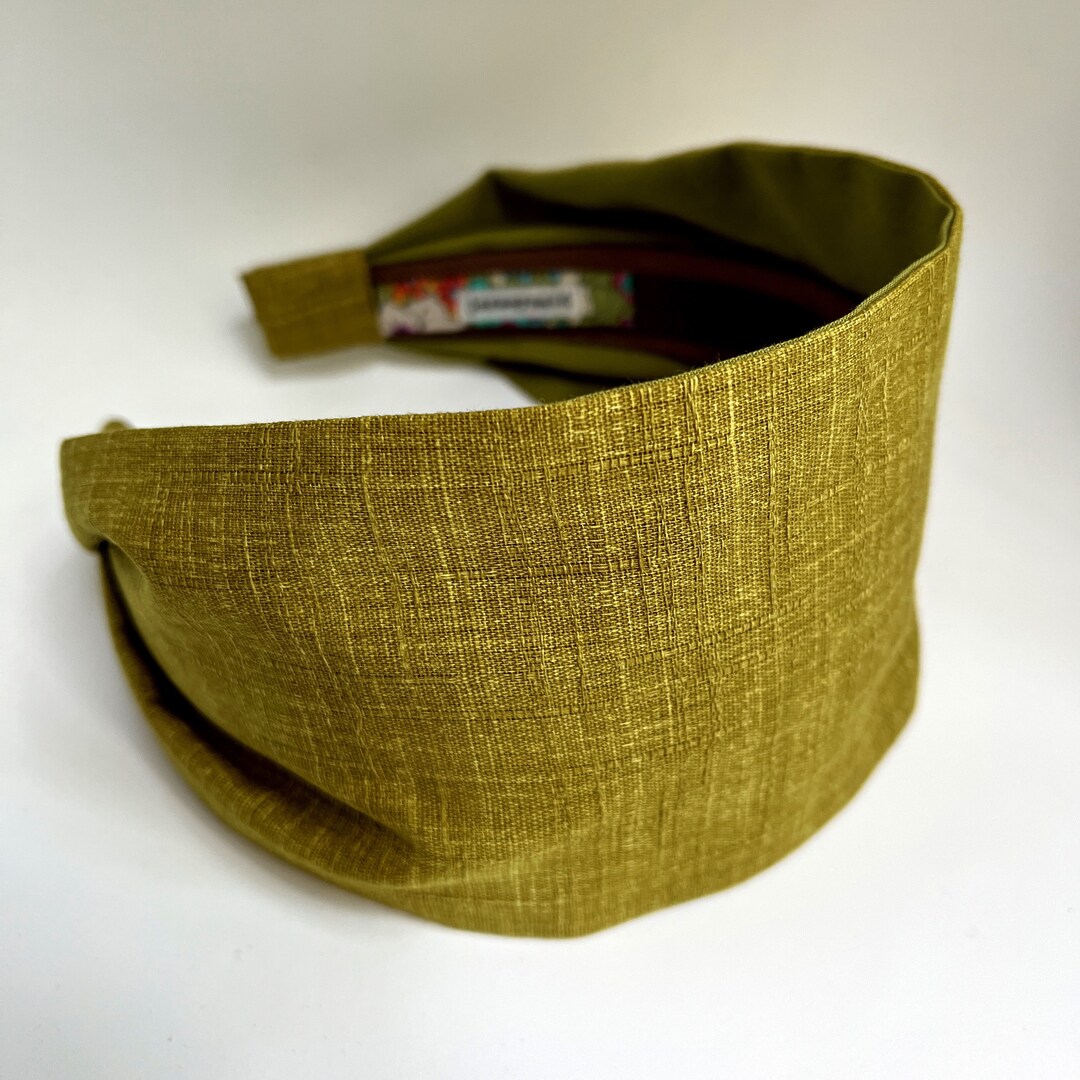 Headbands for Women • Wide Fabric Hair Band • Solid Green • Made in USA ...