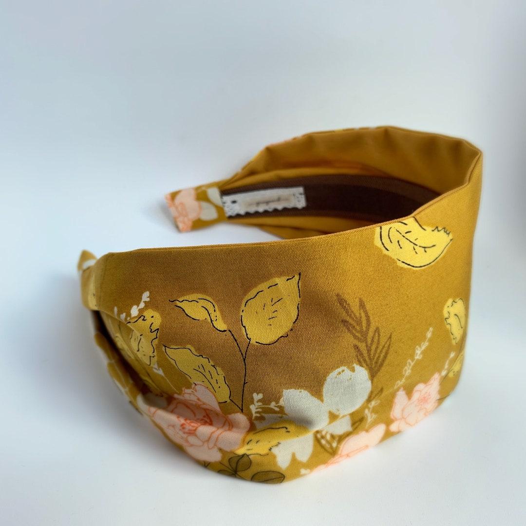 Fabric Headbands for Women Yellow Retro Hair Bands . Fall Hair ...