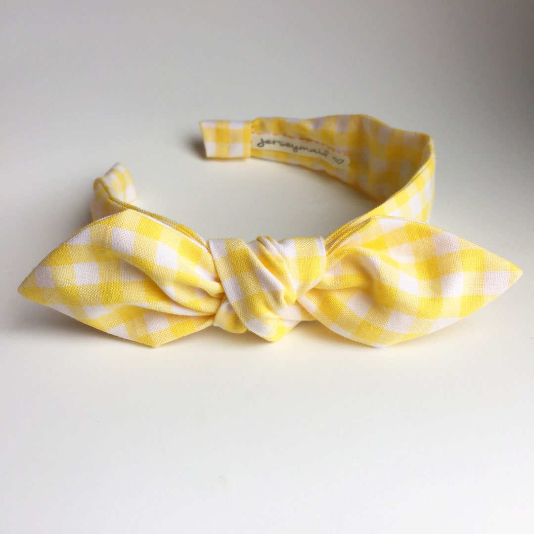 Headbands for Women Yellow Gingham Headband Women's Fabric Headband ...