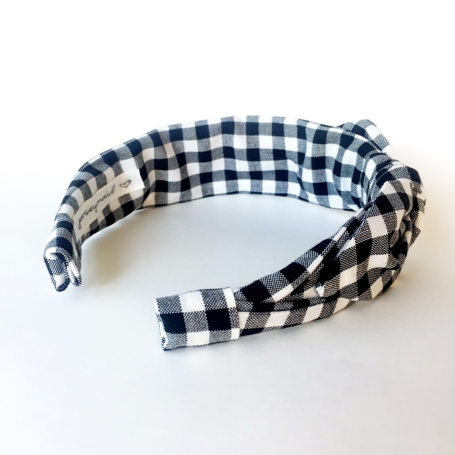 Black & White Gingham Headband Narrow Headbands for Women Side - Etsy