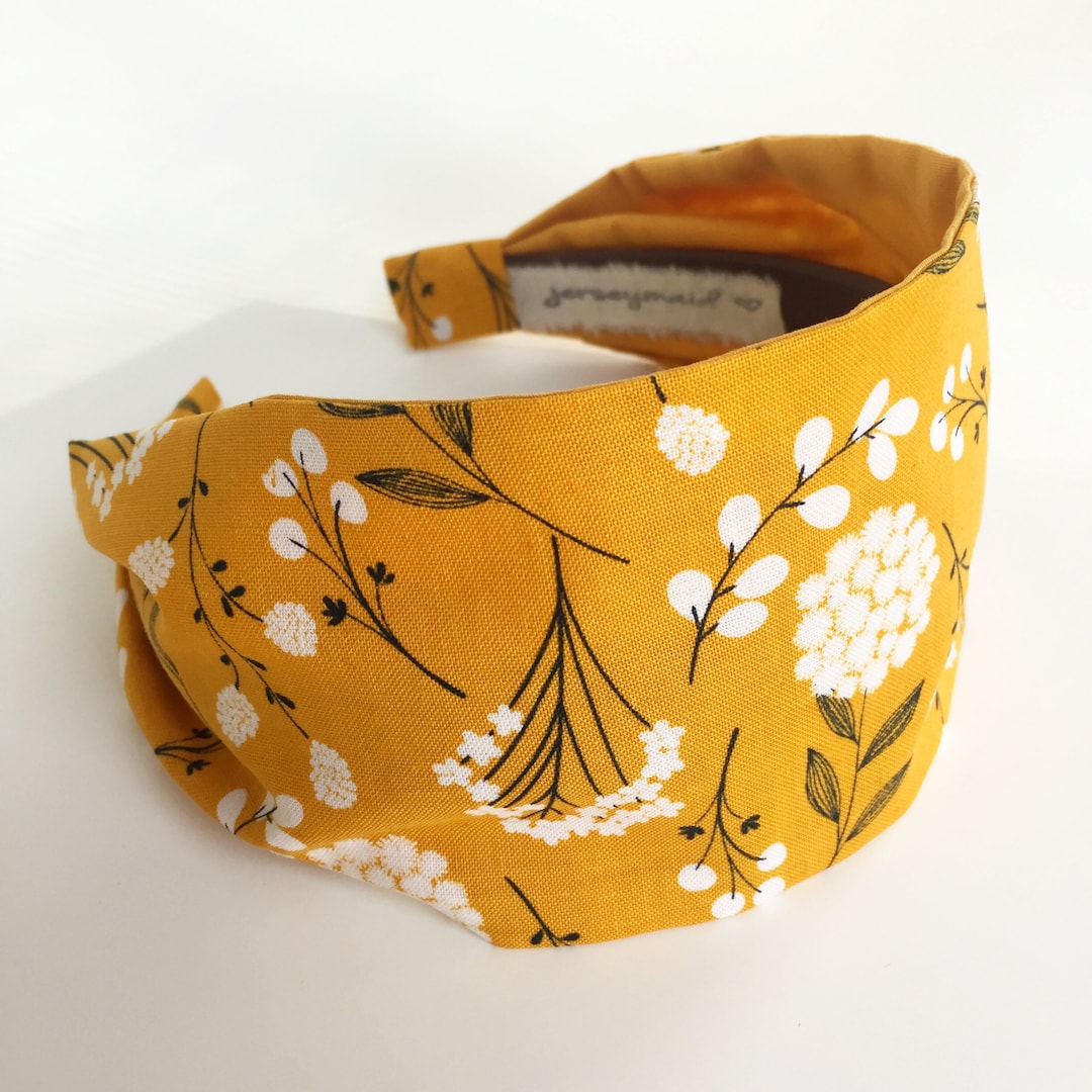 Fabric Headbands for Women Yellow Retro Hair Bands . Fall Hair ...