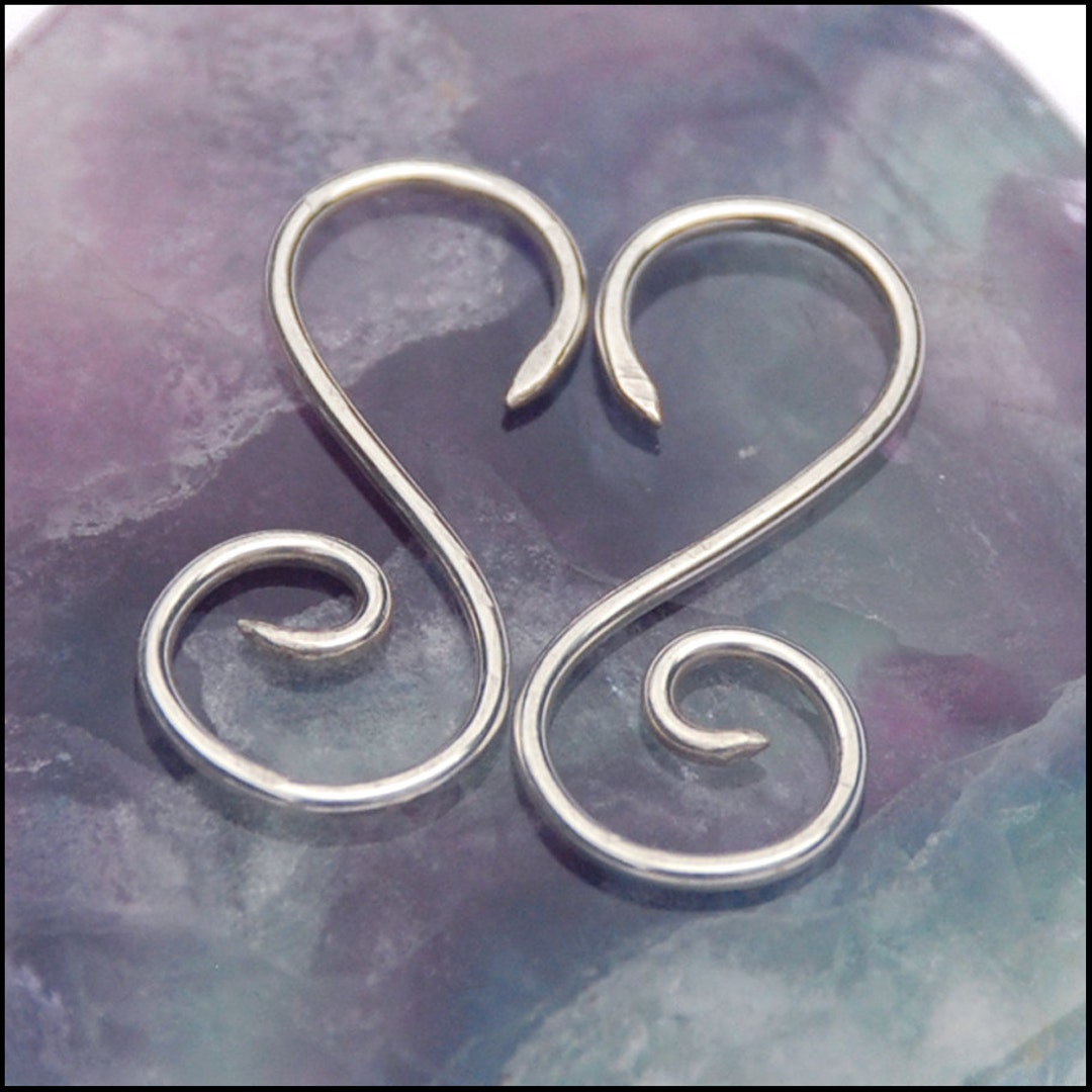 S Shaped Curl Silver Tribal Earrings - Etsy