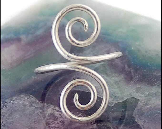 Double Swirl Silver Finger Adornment - Etsy
