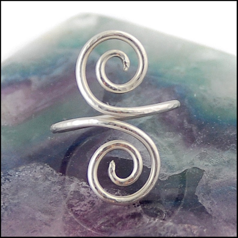 Double Swirl Silver Finger Adornment - Etsy