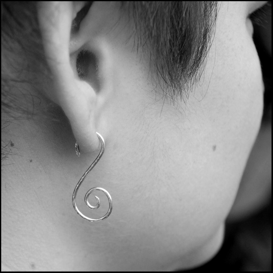 S Shaped Curl Silver Tribal Earrings - Etsy