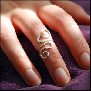 Double Curl Silver Finger Adornment - Etsy