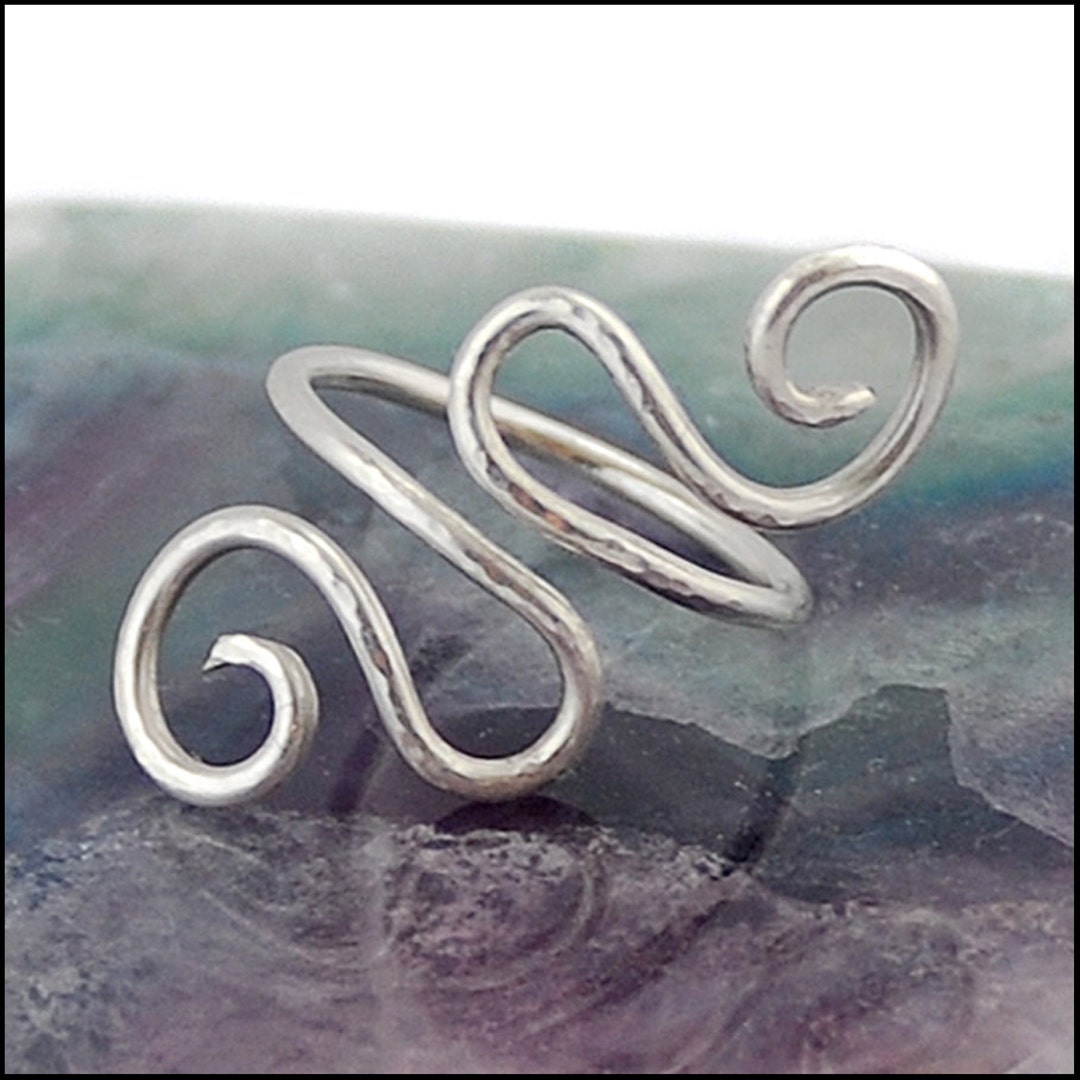 Double Curl Silver Finger Adornment - Etsy