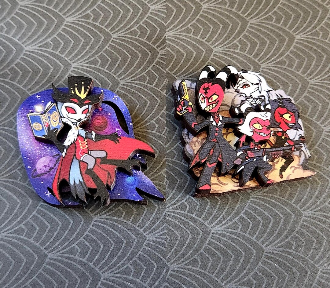 Helluva Boss Stolas and Blitzø 1.5" Multidimensional Wood Pins - Etsy