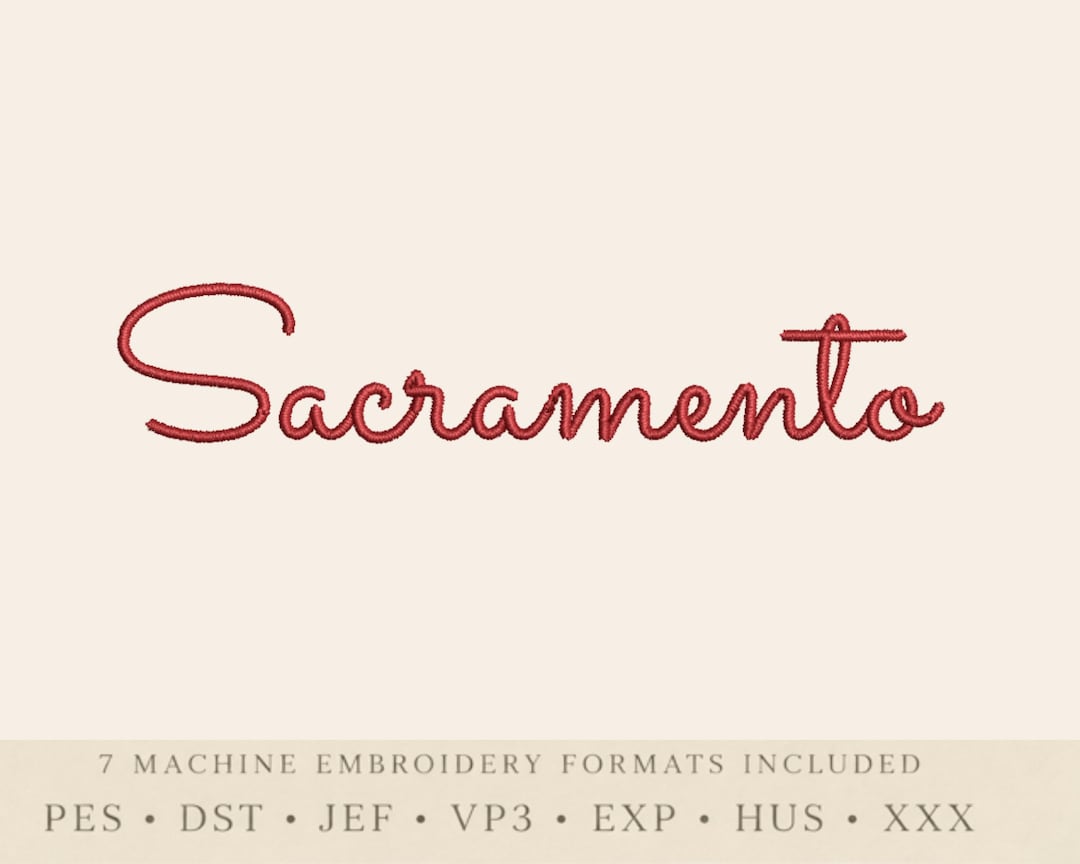 Sacramento Embroidery Font | Elegant Script Alphabet Pes Dst Jef Vp3 ...