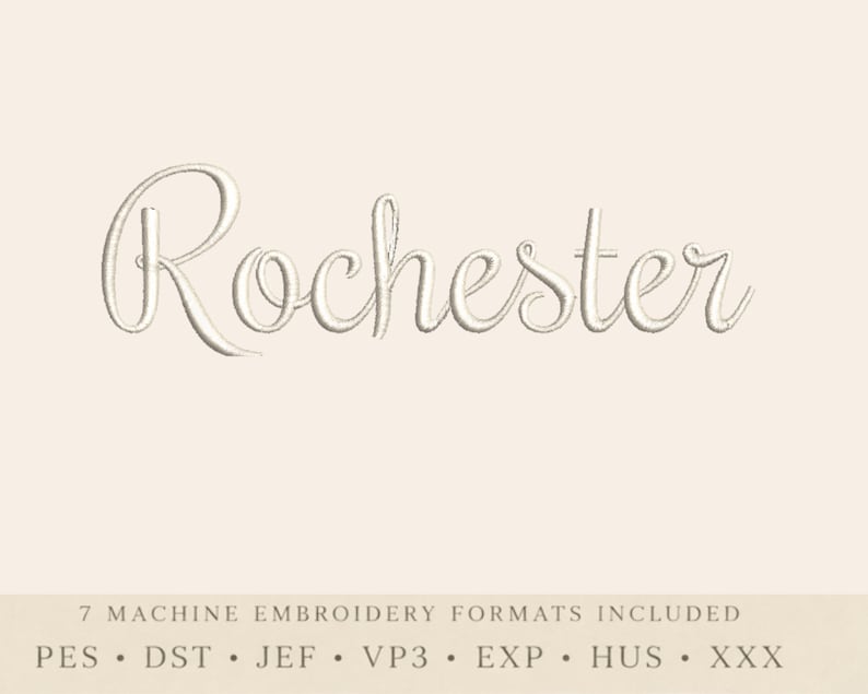 Rochester Embroidery Font | Luxury Script Embroidery Alphabet | Elegant ...