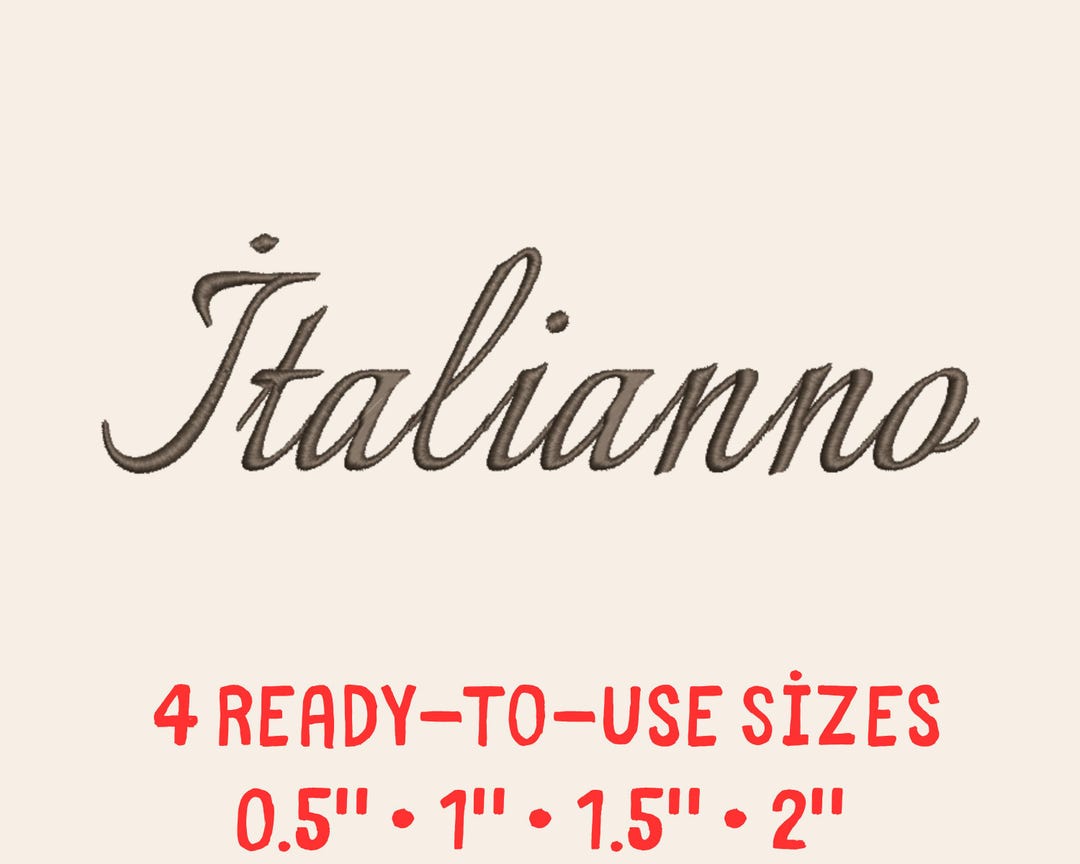 Italianno Embroidery Font, Elegant Script Embroidery Alphabet, Cursive ...
