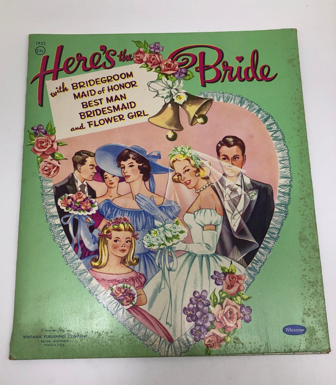 Vintage Wedding Paper Dolls, 1950s, Bride, Groom, Best Man, Bridesmaid ...