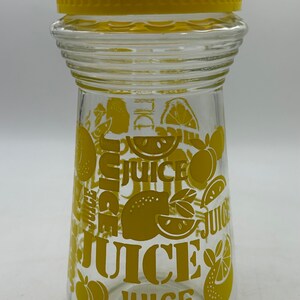 Vintage Lemon Yellow Glass Juice Pitcher With Flip-top Lid: 8 Inches ...