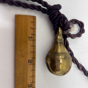 6 Vintage Brass Bells on Cord, 2 Inches Long, Garland, Christmas ...