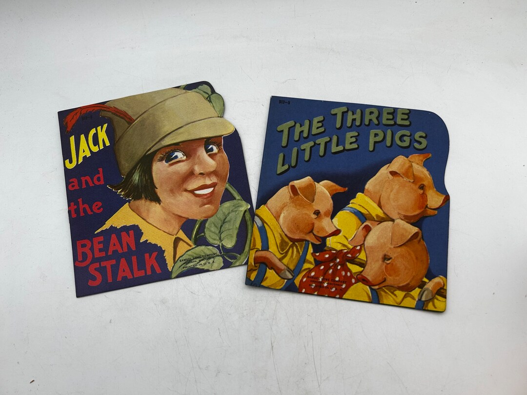 2 Vintage Children's Books: 3 Little Pigs, Jack and the Bean Stalk ...
