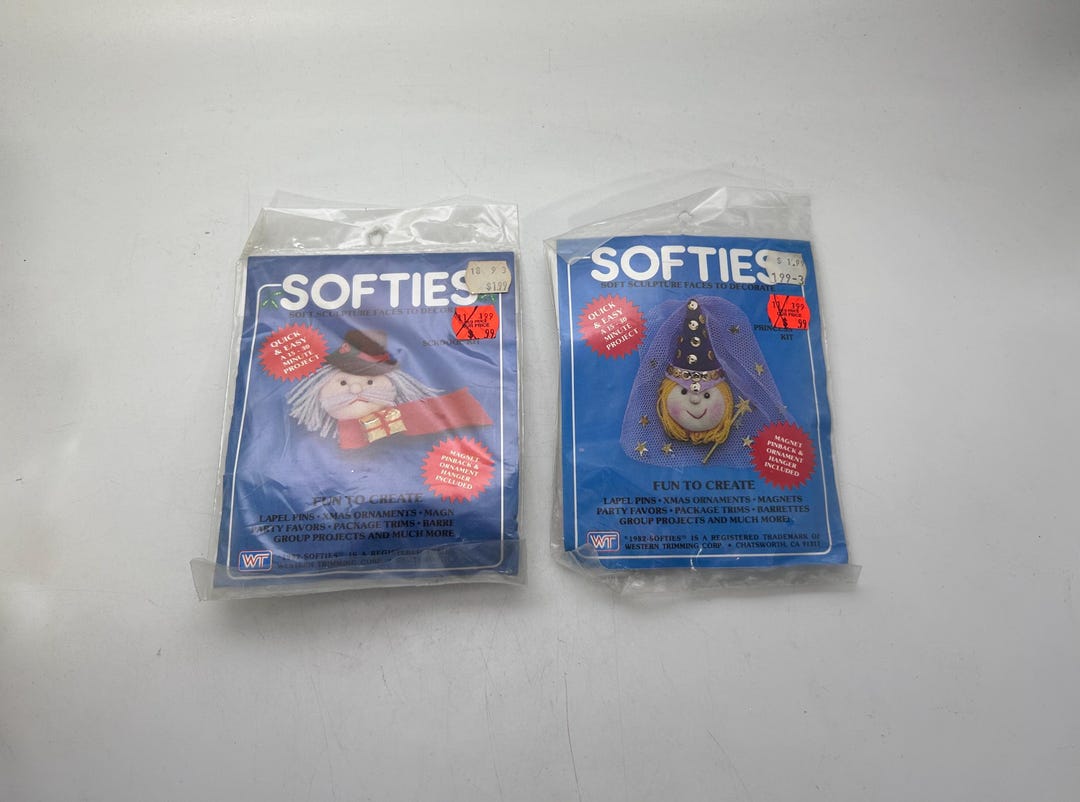 2 Vintage Softies Kits: Princess and Scrooge Soft Sculpture Faces for ...