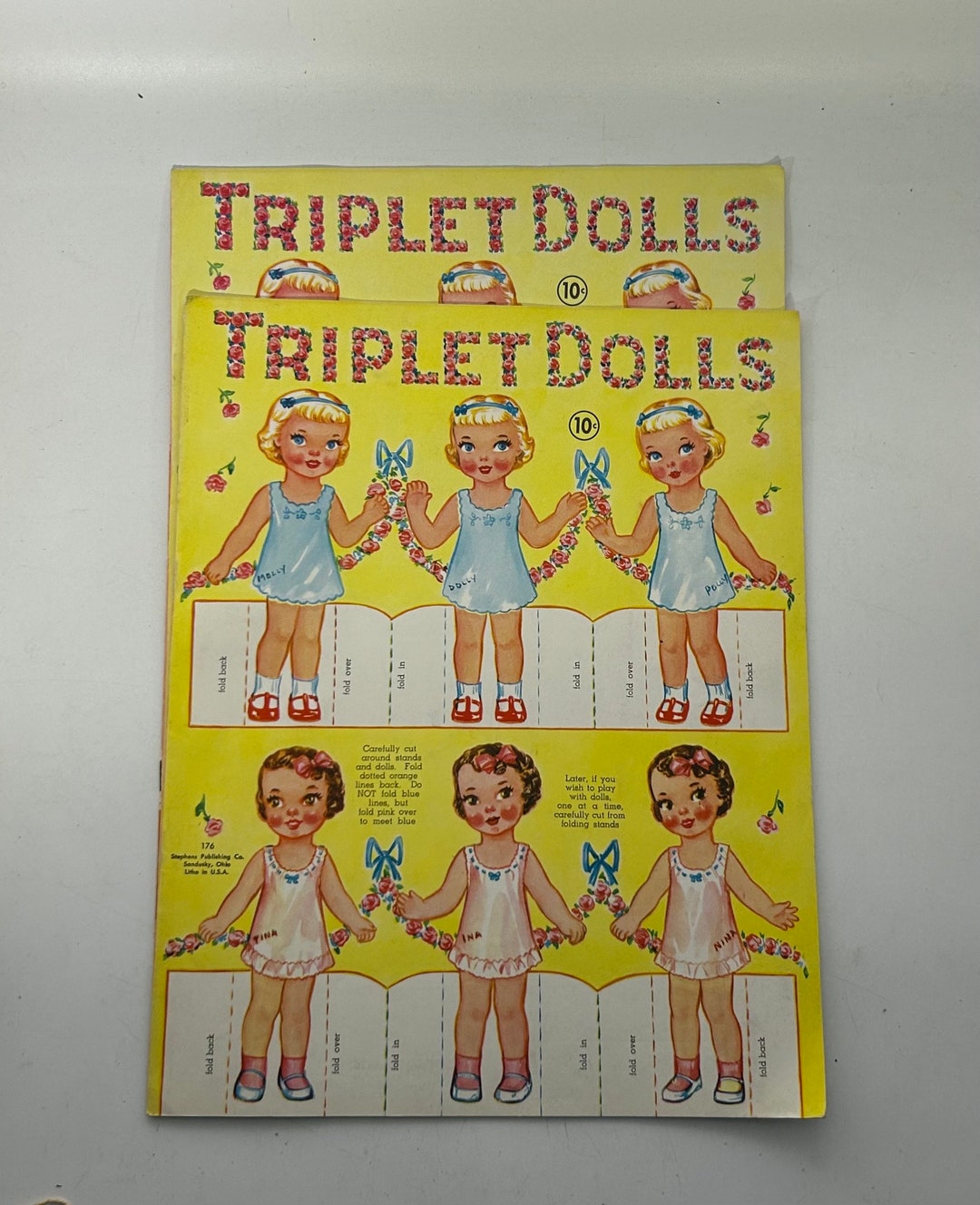 Vintage Paper Dolls -- Triplet Dolls, Stephens, No. 176, 1940s - 1950s ...