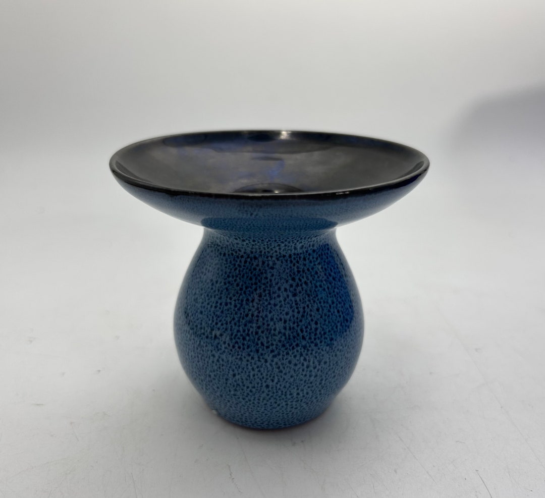 Small Vintage Wellhouse Pottery Blue and Brown Redware Vase - 3.5 ...