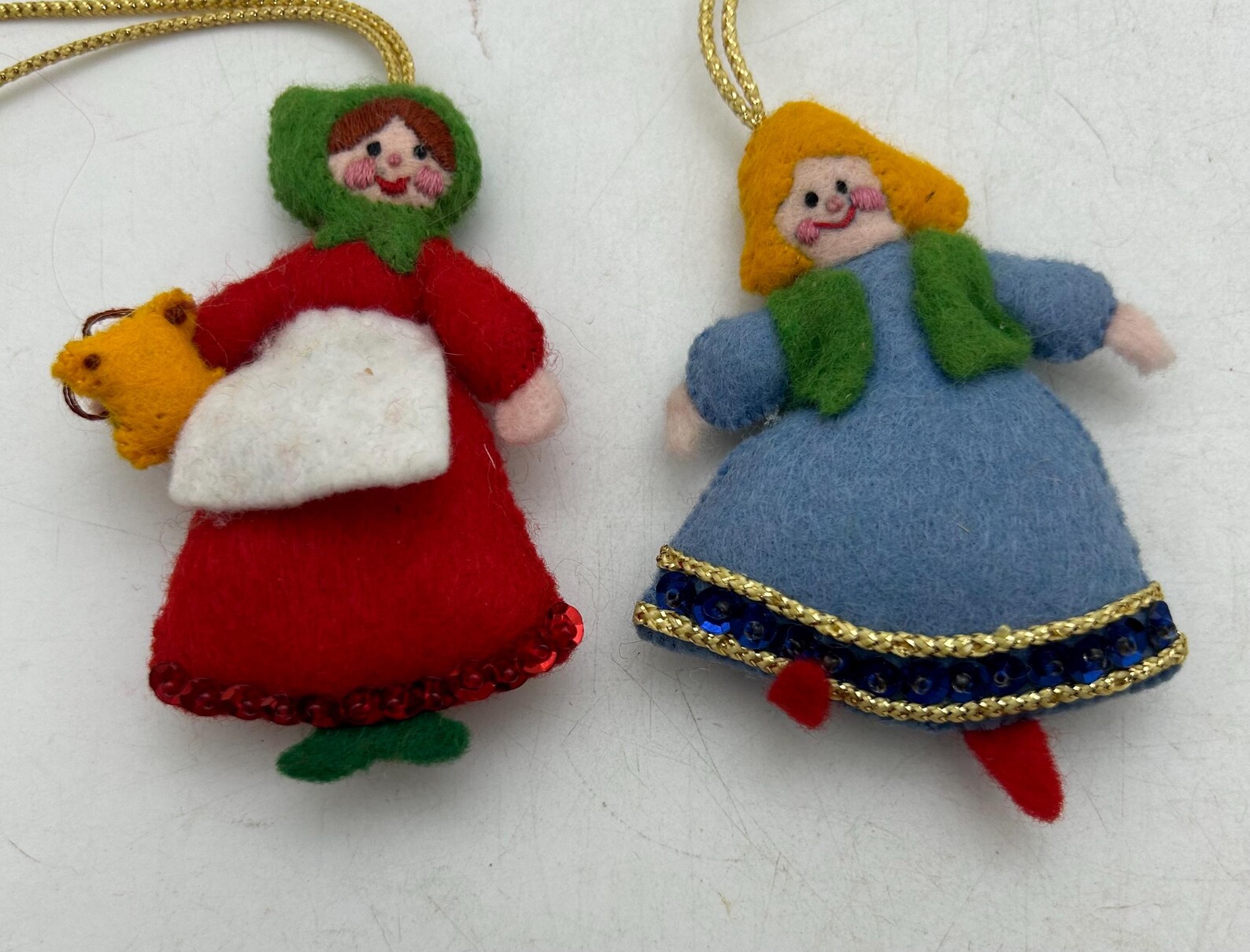 7 Vintage Felt and Sequin Ornaments: Days of Christmas, Partridge ...