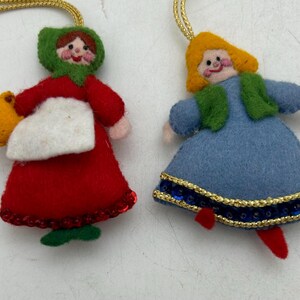 7 Vintage Felt and Sequin Ornaments: Days of Christmas, Partridge ...