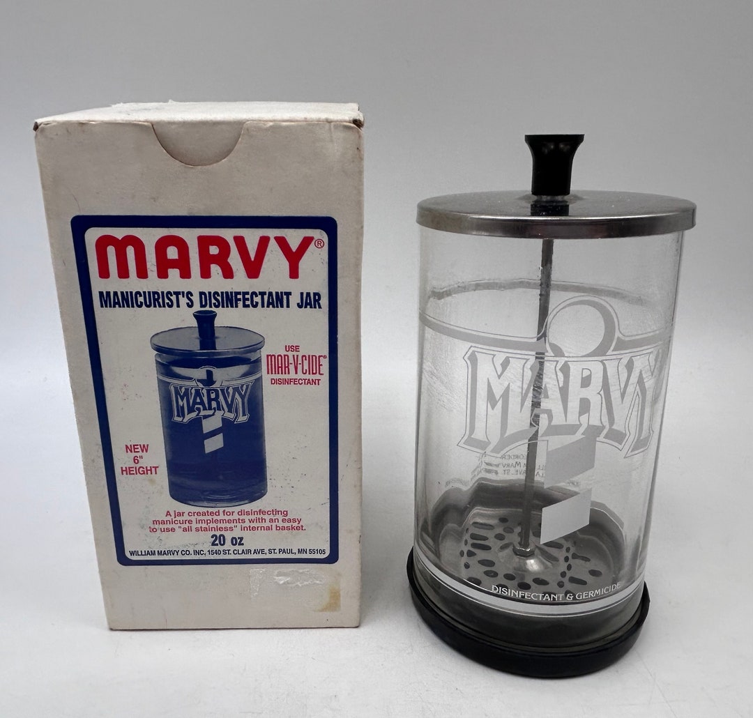 Vintage Marvy Manicurist's Disinfectant Jar: Original Box, Acrylic With ...