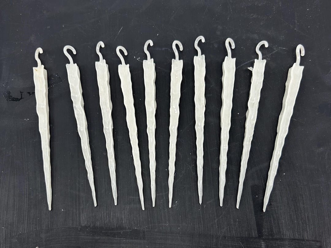 Vintage Plastic Icicles, White or Clear, 5.5-5.75 Inches, Midcentury ...