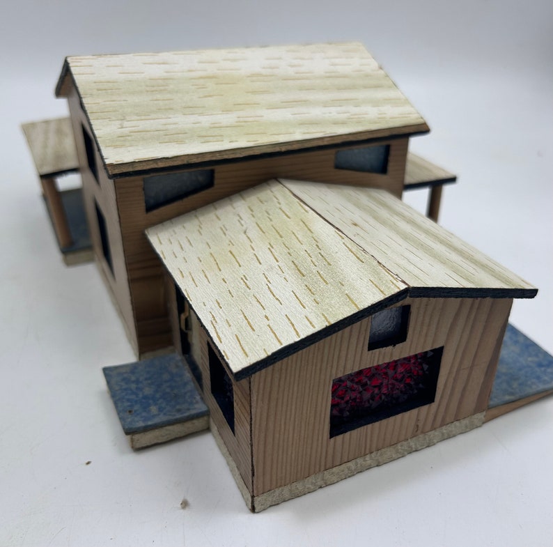 Vintage Handmade Midcentury Model House, 11.5 X 7 X 5 Inches, Wood ...