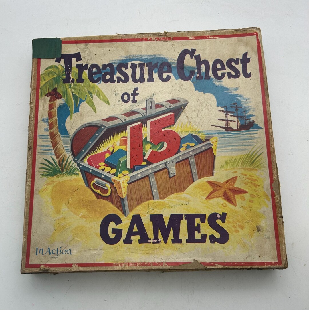 Vintage Treasure Chest of Games, Compendium, Inaction, 1953, Checkers ...