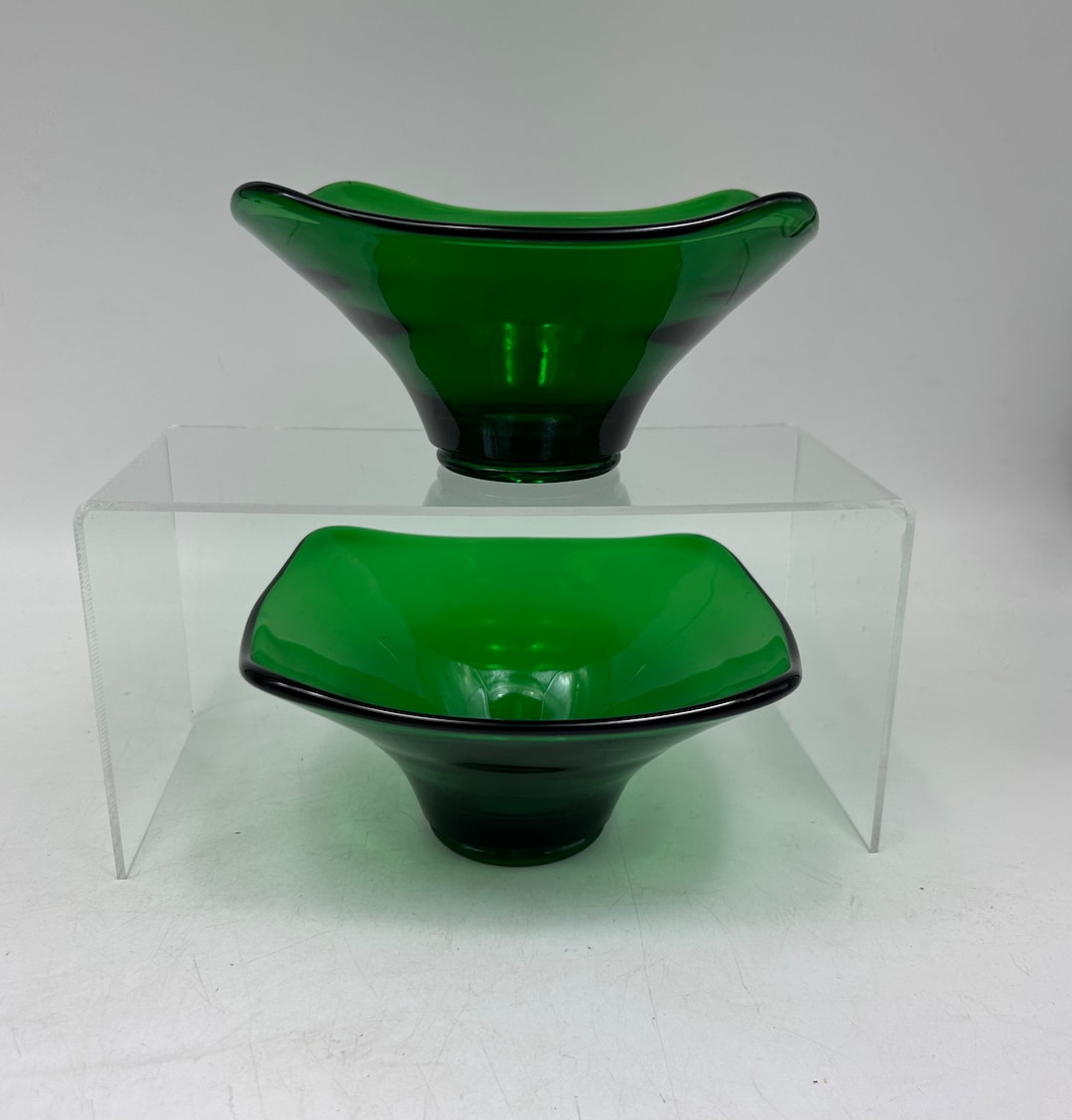2 Vintage Viking Epic Evergreen Bowls -- Square Top Bonbon Dishes, 6 ...