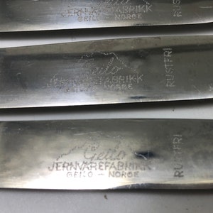 Vintage Norwegian Geilo Table Knife Set -- 6 Large Knives, 6 Small ...