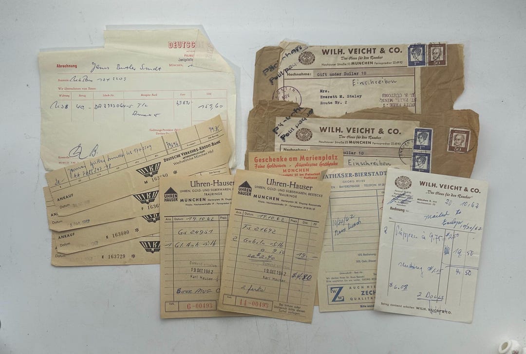 Vintage Travel Receipts, 1962 Tour, Munich / Munchen, Germany ...