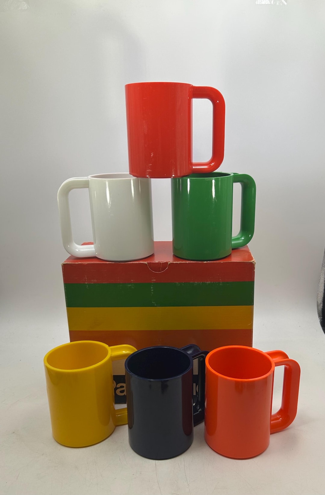 Vintage Mod Ingrid Party Mugs in Original Boxes -- 2 Sets, 5 or 6 Cups ...