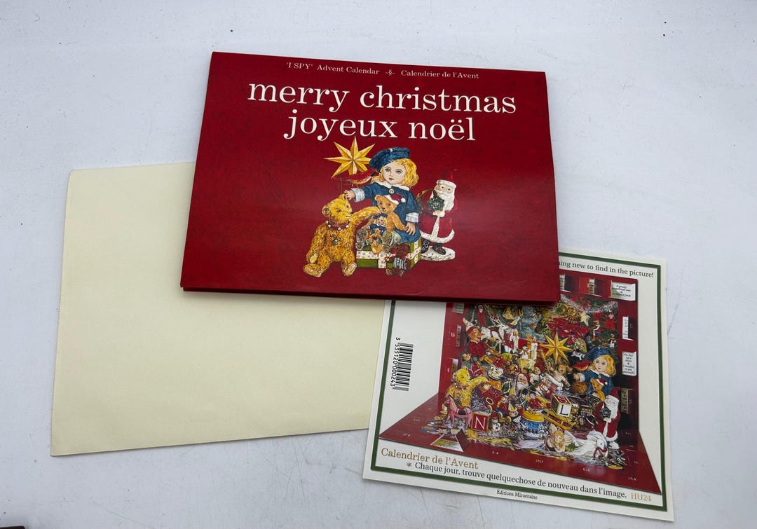 Vintage French Advent Calendar I Spy, Pop Up, Merry Christmas, Joyeux ...