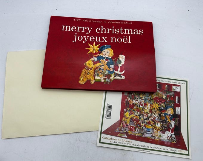 Vintage French Advent Calendar I Spy, Pop Up, Merry Christmas, Joyeux ...