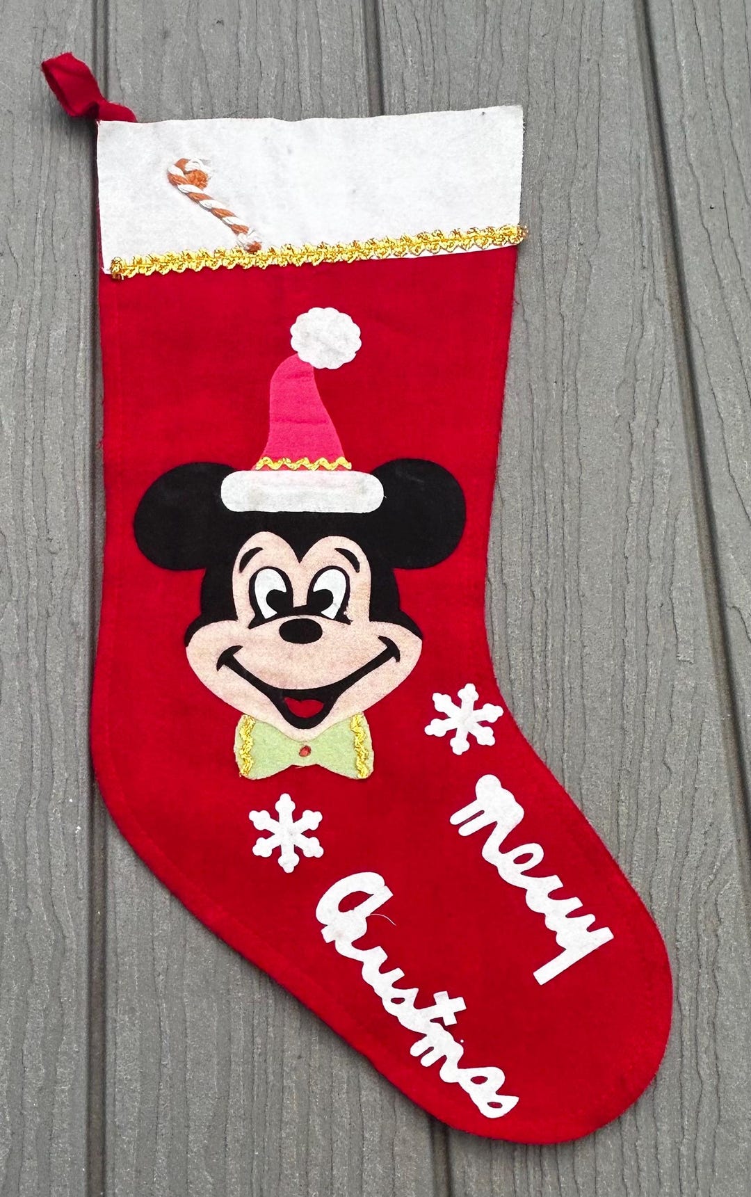Vintage Mickey Mouse Christmas Stocking: Red, 16 Inches Long, Walt ...
