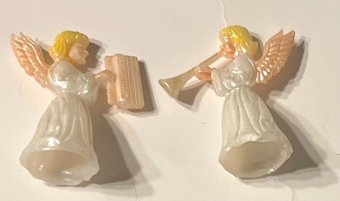 8 Small Vintage Plastic Angels Plus Net Wings for Collection, Crafts ...